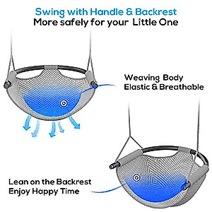 Hi-Na Kids Swing Seats Indoor Hand-Made with Adjustable Rope, Outdoor Tree Child Swing Seat for Kids for Backyard, Playground, Outside