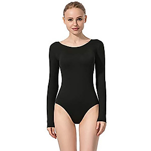 MOLLDAN Women Basic Dance Leotard Long Sleeve Adult Team Short Sleeve Ballet Leotard Tank Top Sleeveless Dancewear(4028-S-06)