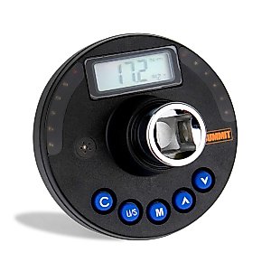 Summit Tools 1/2 inch Digital Angle Torque Adapter, 12.5-250.7 ft-lbs Torque Range, 1-360° Angle Range, Buzzer and Sequential LED Indicator, 50 Memroy Slots (AD4-340CN), Blue