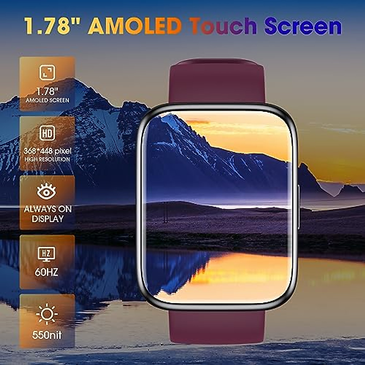 LIVIKEY Smart Watch, Fitness Tracker Watch with Heart Rate Monitor, SpO2, Sleep Tracker, 45mm Fitness Watch IP68 Waterproof Smartwatch for Women Men Step Counter Pedometer for iOS and Android Phones