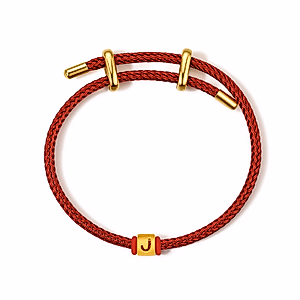 ZHOU LIU FU Solid Gold Charms Bracelets Letters Bracelet Beads 24k Gold Jewelry Charm for Necklaces Bracelets Pendants A B C D E F G H I J K L M N O P Q R S T U V W X Y Z Moon Star Crown Heart (J)