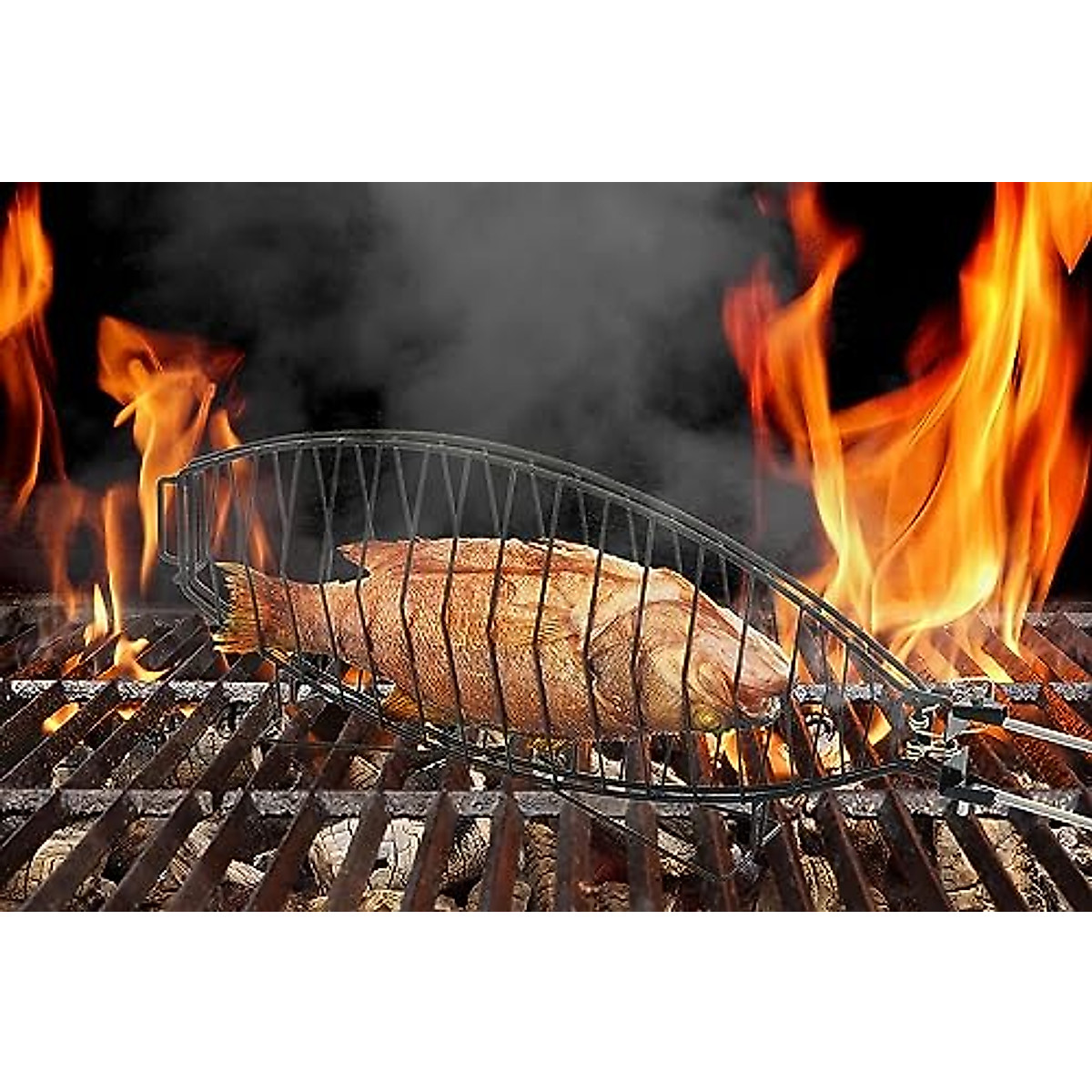 RTT Fish Grill Basket 2 Packs - Premium Stainless Steel Large Fish Basket for Grilling - Perfect for Cooking Whole Fish