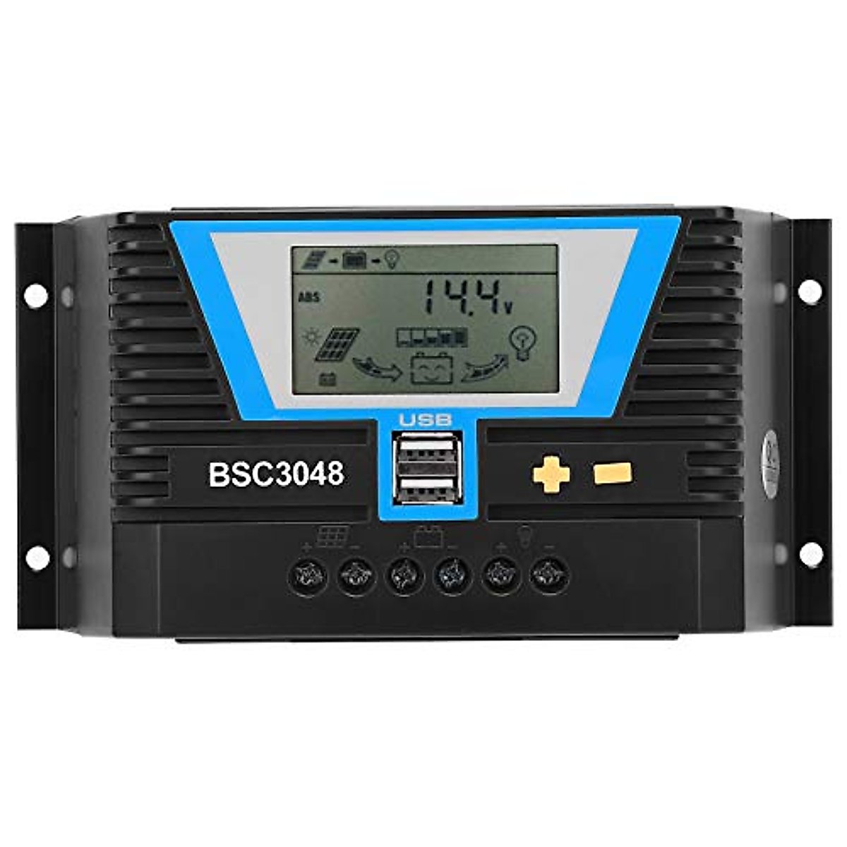 30A PWM Solar Controller,Solar Charge Controller, Solar Charge Controller, Solar Charge Controller, Solar Controller for Different Batteries BSC3048 30A 12V/24V/36V/48V Charge Controller