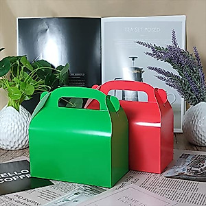 GARROS Red Party Treat Boxes 6.9"x6.5"x3.5" 24-Pcs Each DIY Favors Bag,New Years Boxes,Birthday Party Gift Giving Wedding, Baby Shower, Graduation Party Supplies,New Years G, Valentines Day, Holidays