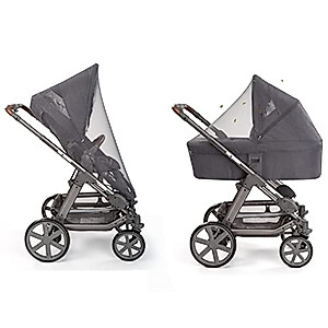Inlesioo Baby Mosquito Net for Stroller and Carrycot - Jogging Stroller Insect Mesh Net - Universal Fit, Premium Quality: Machine Washable - Gray