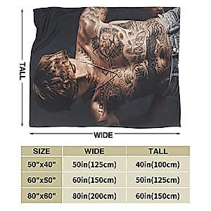 ABSFORTY Justin-Bieber Ultra-Soft Brot-Hers Micro Fleece Flannel Blanket Printed Soft Home Decor Warm Anti-Pilling Throw Blanket for Couch Bed Sofa 80" x60