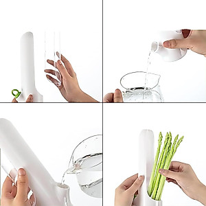 Lwuey Herb Savor Pod, Saver for Refrigerator Fresh Keeper Container Vegetable Preservation Bottle Vanilla Storage Cup Keep Greens Practical Tool Cilantro Mint Leaves Parsley Asparagus Kitchen Home