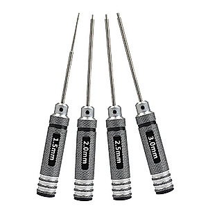OFNMY 4pcs Hex Screw Driver Tools Kit Set 1.5mm 2.0mm 2.5mm 3.0mm Metric RC Helicopter Screw driver