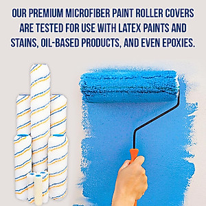 True Blue 18" Professional Paint Roller Covers, 18Inch, Best for All Types of Painting Surfaces, Refill Bulk Pack (3, 3/8" Nap)