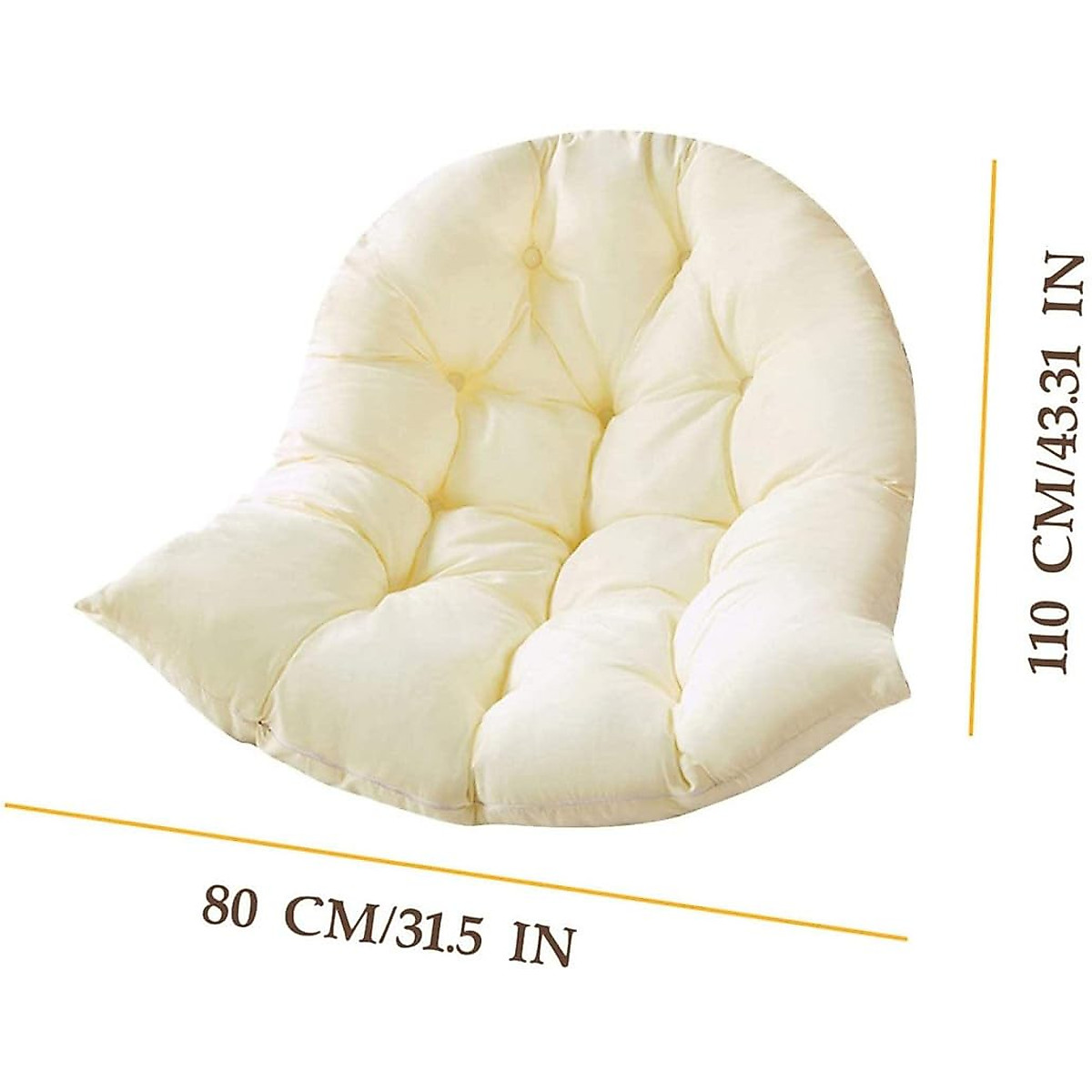 Samtiny Thickened Hammock Swing Chair Cushion, Hanging Basket Seat Cushion Pillow, Soft Hanging Egg Chair Back Cushions Pads, for Indoor and Outdoor Garden Offices - Thickened Version