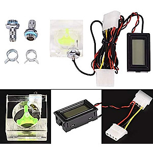 Computer Water Cooling Thermometer, Water Flow Meter, Computer Temperature Detector Kit, PC Computer 3 Way Flow Meter Digital Thermometer Suitable for Water Cooling System Kit