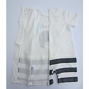 Terrible 2's One-Piece Toddler Elephant Romper with a Back Zipper in White/Gray (5T, White/Gray)