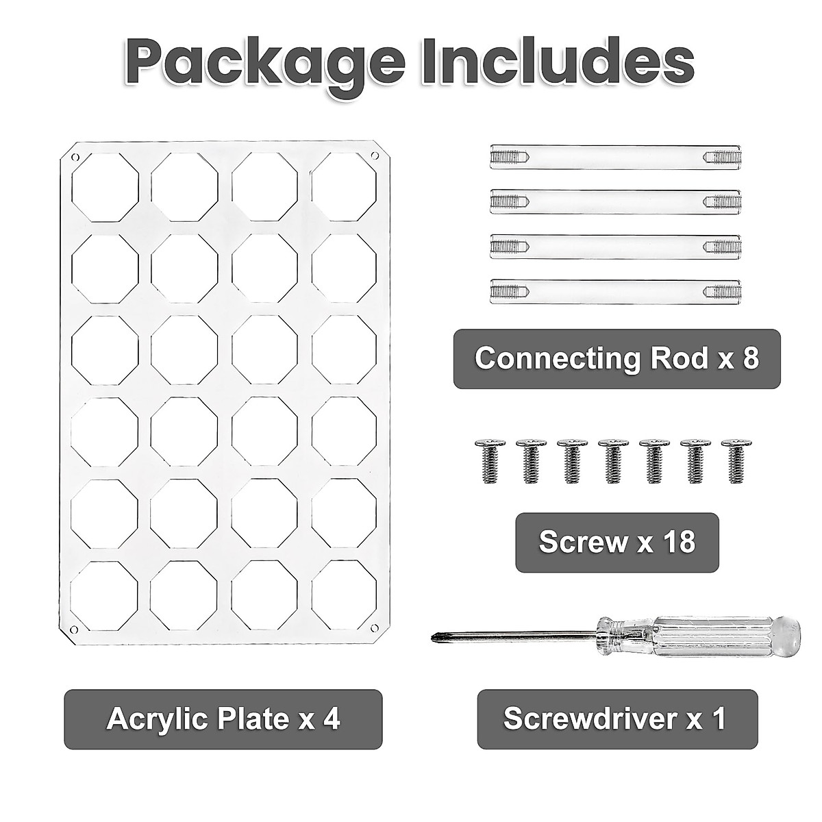 Elsjoy 2 Pack Vinyl Roll Holder, 48-Holes Acrylic Vinyl Roll Storage Organizer, Desktop Vinyl Roll Storage Rack Vinyl Roll Display Stand for Craft Room, Art Craft Paper