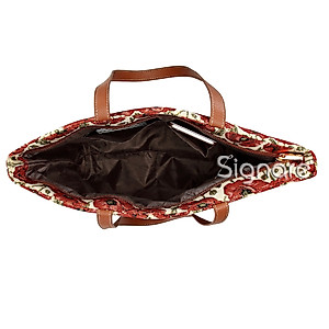 Signare Tapestry Shoulder Bag Tote Bag for Women with Poppy Flower Design (SHOU-POP)