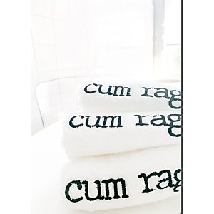 Cum Rag Embroidered Towels Adult Humor Gag Gift Sexy Gift Bachelor and Bachelorette Gift