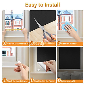 Keeswin Portable Blackout Shades, 118 x 57 Inch Curtains Free to Cut, No Drill Temporary Blackout Blinds for Baby Nursery, Bedroom and Travel