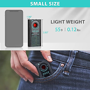 QNTT Hidden Camera Detectors, Anti Spy Detector, Hidden Camera Bug Detector Wand 12 Levels Sensitivity RF Signal Detector for GPS Tracker Audio Device