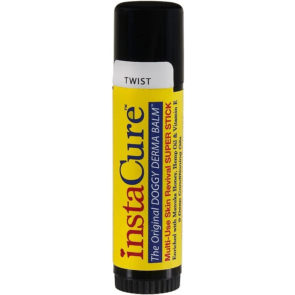 InstaCure Doggy Derma Balm Jumbo-Sized Skin Repair Stick w/Manuka Honey. Soothes & Heals Dog's Dry Cracked Noses, Paws, Bulldog Wrinkles 100% Natural (1-Pack)