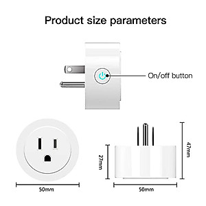 MoesGo Smart WiFi Power Dimmer Plug, Brightness Adjust Timer Socket, Tuya Smart Life App Remote Control, Compatible with Alexa and Google Home White