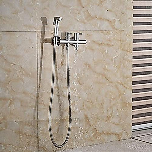 ifgswopq Toilet Bidet Spray Chrome Finish Brass Hand Held Portable Bidet Shower Washing Machine Taps