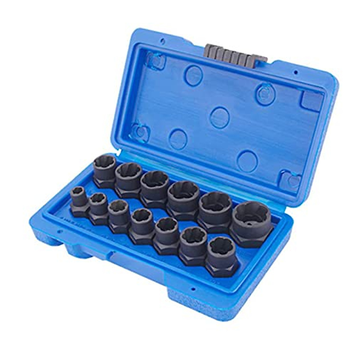 13Piece Multifunctional Impact Bolt Nut Remover Set Nut Extractor Socket Bolt Remover Tool With Storage Box 6.35-19mm Bolt Nut Screw Remover