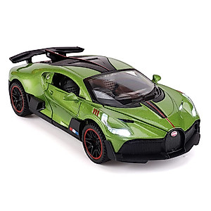 XXHUYAO 1/32 Bugatti Divo Metal Die Casting Toy Car for 3 to 12 Year Old Boy,Pull Back Car,5.9 inch Length (Green)