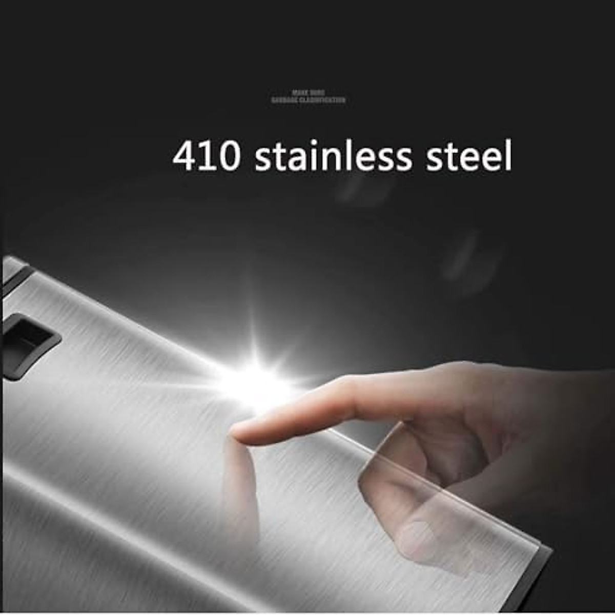 AAMNA 13 Gallon/48L Step Trash Can w/Lid Stainless Steel Garbage Can with Dual Compartment Large Capacity Foot Pedal Kitchen Recycle Waste Bin