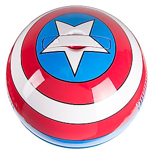 Marvel Comics Captain America Vintage Uniform Pattern Thermoelectric Cooler Mini Fridge, red/White/Blue, 14 L