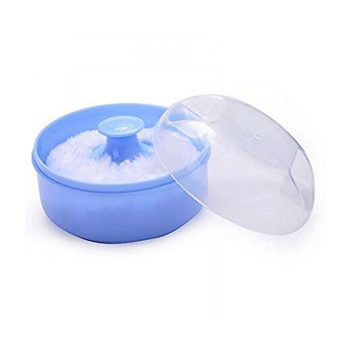 ericotry 2 Pcs Baby After-Bath Powder Puff Sponge Box Kit Dispensor DIY Make up Cosmetic Loose Powder Jar Container Case (Blue)