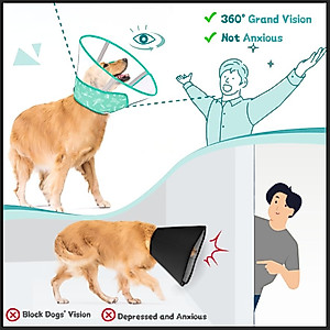 Supet Soft Dog Cone Collar for Large Medium Dogs, E Collar for Dogs After Surgery to Stop Licking, Comfortable Elizabethan Collar, Cone of Shame Alternative, Adjustable Pet Recovery Collar (L)