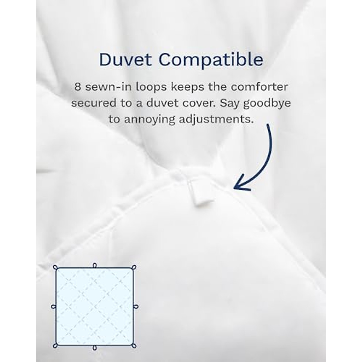 ViscoSoft All Seasons Twin/Twin XL Down Alternative Reversible Quilted Comforter - Breathable Premium Twin Extra Long Microfiber White Duvet Cover Insert