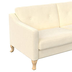 Mr. Kate Tess Sofa with Soft Pocket Coil Cushions, Small Space Living Room Furniture, White Linen