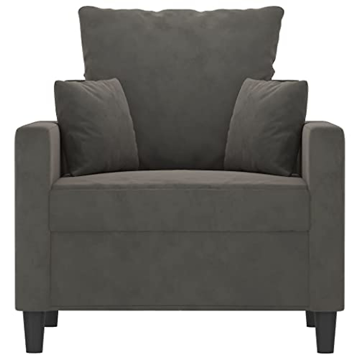 ULUYYUC Sofa Chair,Lounge Sofa Modern Sofa Funky Sofa Living Room Furniture with Armrests Suitable for Living Room Apartment Home Office Dark Gray 23.6" Velvet