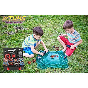WTUME 10 Piece bey Battling Gyros Tops, 3 Two-Way Launchers, Zest Achilles Valkyrie with Portable Box Blade pro Series Set for Kids Children Gift Idea.