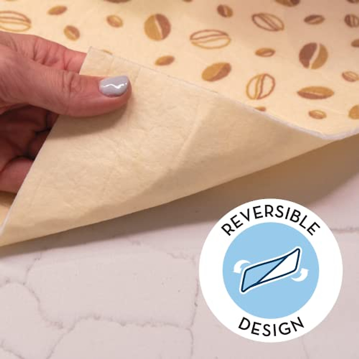 S&T INC. Coffee Mat, Absorbent Coffee Bar Mat for Coffee Maker and Espresso Machine, Coffee Maker Mat for Countertops, Coffee Beans Print, 14 in. x 20 in., 1 Pack