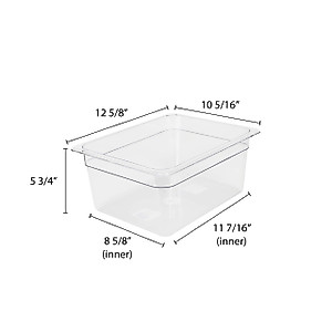 Excellante 849851007048 Deep Polycarbonate Food Pan, 6", Half Size