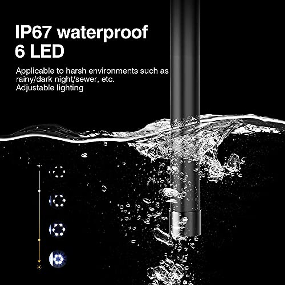 Digital Industrial Endoscope - 4.3Inch IPS Big Screen & 8mm Dual Lens Snake Camera, Detachable Lens Cable and Bracket Design, 32 GB TF Card, 32.8FT Semi-Rigid Cable (Color : Single Lens)