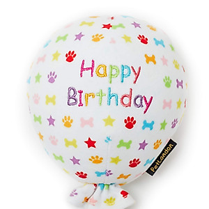 Pet London Birthday Balloon Dog Toy - Celebrate Your Dog's Happy Birthday - Plush colourful Rainbow Confetti Pattern Dog Party Gift-Perfect Pup Special Day Present-UK Designer Brand-BDAY or Adoption