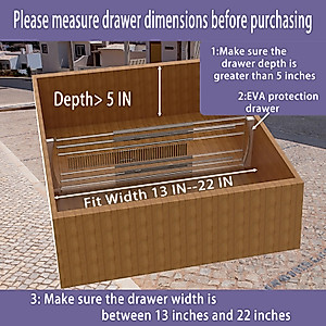 Adjustable Deep Drawer Organizers for Clothes,3 Pack Clear Drawer Dividers , 5" High, 13-22",PC Plastic Expandable Dresser Separators in Bedroom/Bathroom/Kitchen/Fridge/Office Organization and Storage