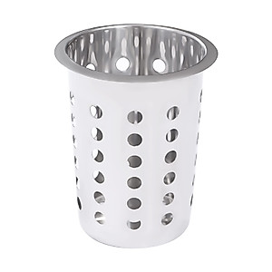 Gdrasuya10 4 Holes Cylinder Flatware Organizer 201 Stainless Steel Flatware Organizers Stainless Steel Commercial Cylinder Flatware Silverware Utensil Holder Organizer Caddy for Kitchens