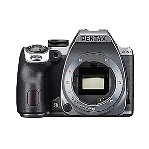 Pentax K-70 24MP FHD Digital SLR Camera Body Silver - Bundle w/32GB SDHC U3 Card, Holster Case, Spare Battery, Tripod, Cleaning Kit, Memory Wallet, Card Reader, Triple Shoe V Bracket, Software Pack