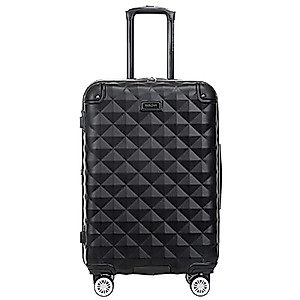 Kenneth Cole Reaction Diamond Tower Collection Lightweight Hardside Expandable 8-Wheel Spinner Travel Luggage, Black, 24-Inch Checked