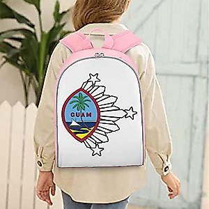 Guam Philippines Cute Backpack Laptop Back Pack Travel Business Shoulder Bag Prints College Daypack Blue/Pink 13 Inch