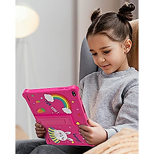 COOPERS Kids Tablet 10 inch, Android Tablets for Kids 32GB ROM 512GB Expand, Parental Control Toddler Tablet, GMS Certified, Kids Software Pre-Installed, WiFi, Dual Camera,with Shockproof Case, Red