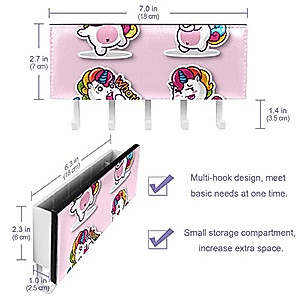 Cute Lovely Pink Unicorn Baby Rack Organizer with 5 Hooks Wall Bathroom Kitchen Shelf Rack Multifunctional Storage Shelf