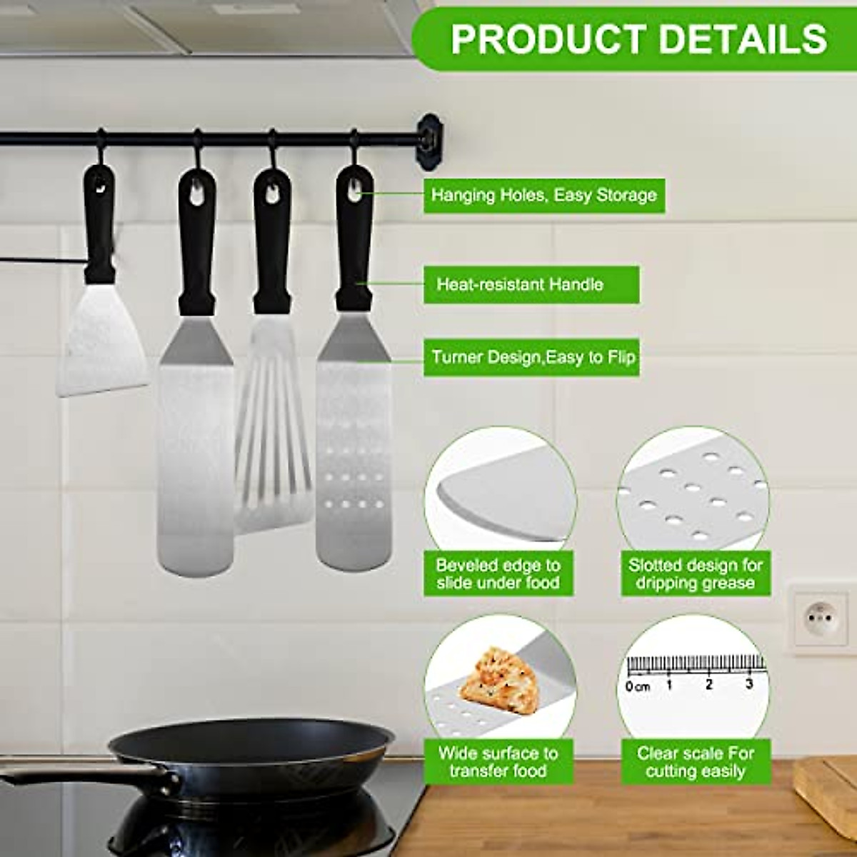 Stolix 29Pcs Stainless Steel Griddle Accessories Kit for Blackstone and Camp Chef Grill BBQ Spatula Set with Carry Bag 100Pcs Bamboo Skewers