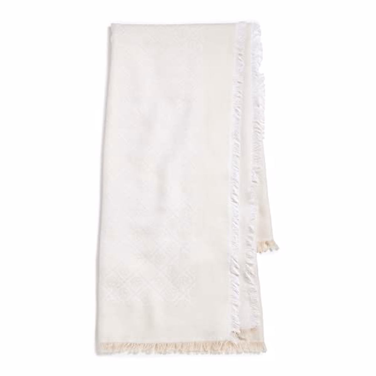 Tory Burch Women's T-Monogram Jacquard Traveler Scarf, New Ivory, Off White, One Size