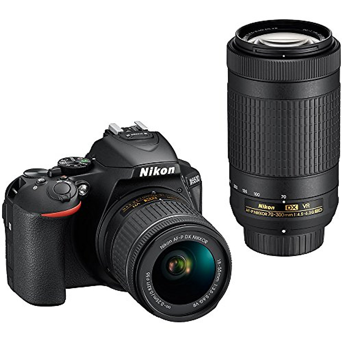 Nikon D5600 24.2 MP DX-Format DSLR Camera with AF-P 18-55mm VR & 70-300mm Lens Kit + 32GB Battery Grip Accessory Bundle