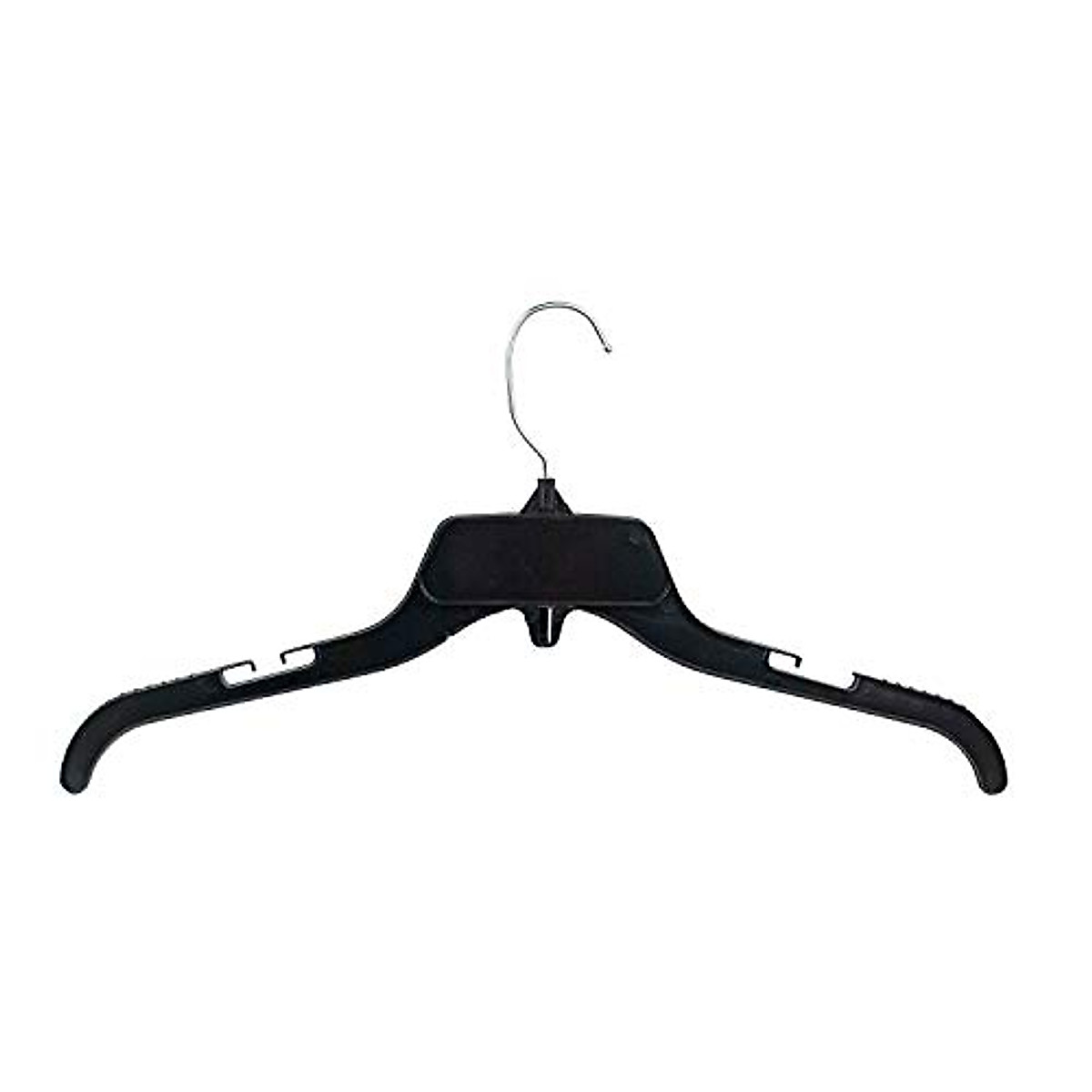 Hangon Recycled Plastic with Notches Shirt Hangers, 17 Inch, Black, 25 Pack