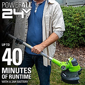 Greenworks 24V 12" Cordless String Trimmer / Edger, 2.0Ah Battery and Charger Included
